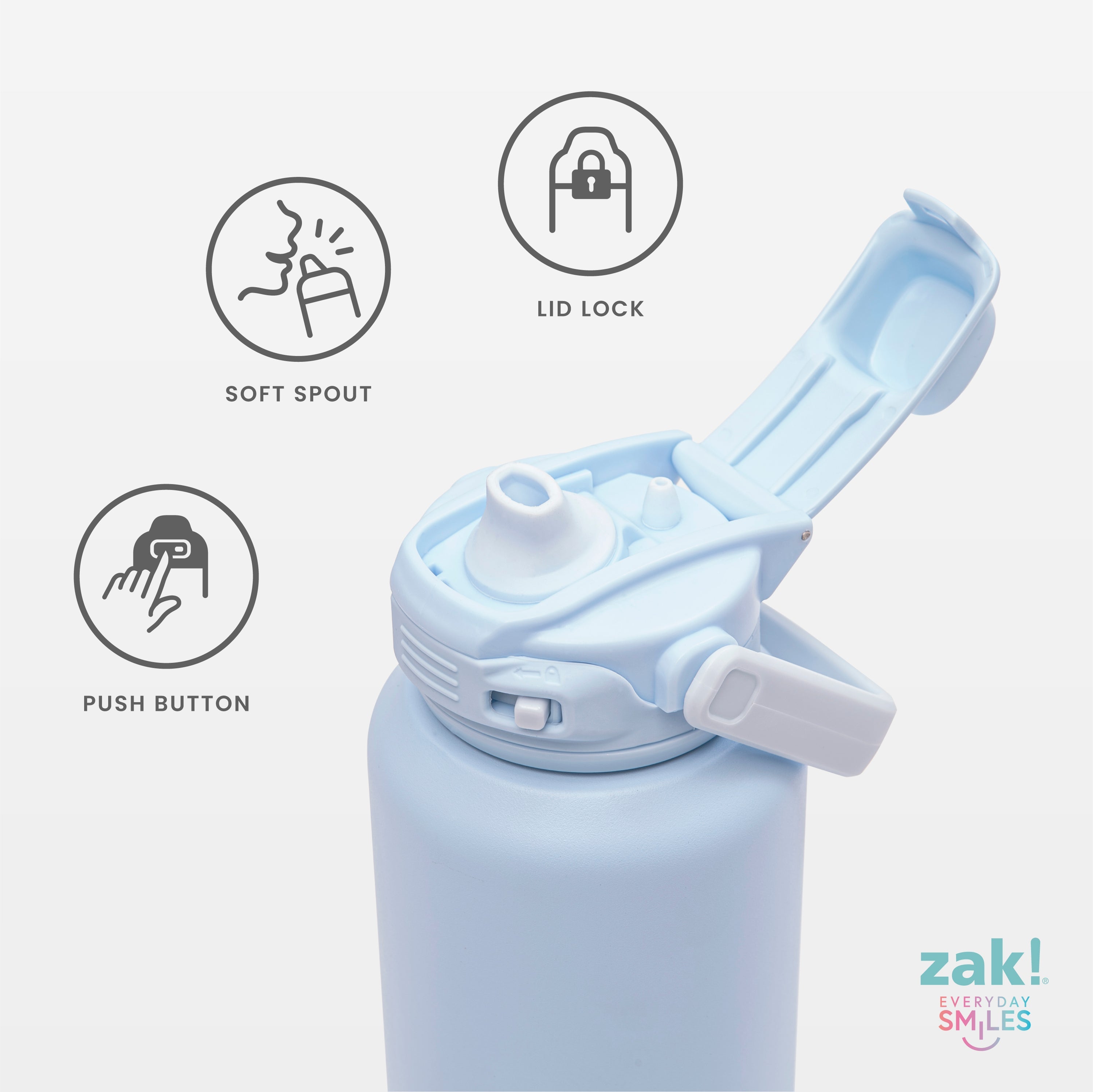 Locking Lid Water Bottle with Straw - Black, 32 oz. – zak.com