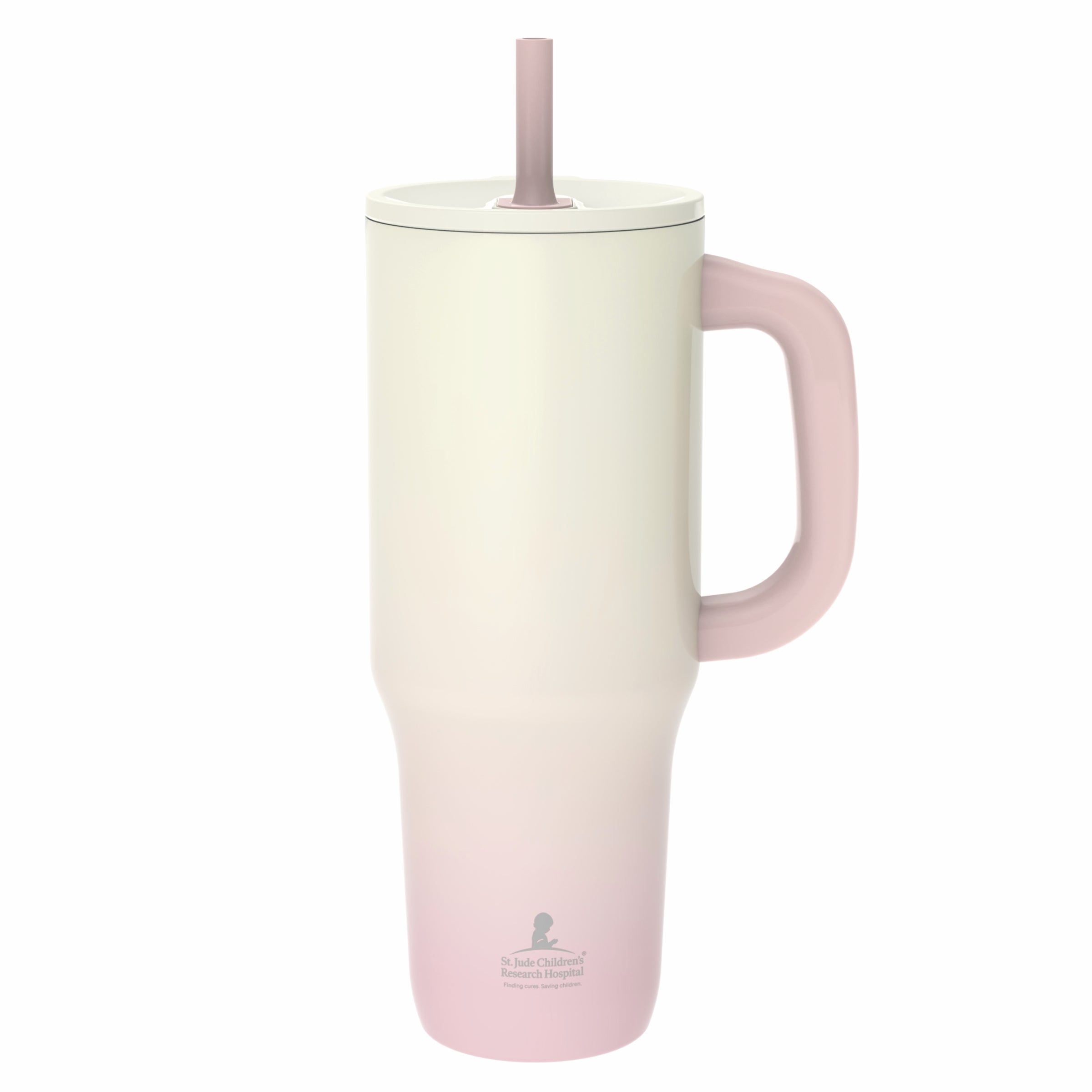 Large Straw Tumbler Stainless Steel - St. Jude Pink Ombre, 40 oz. – zak.com
